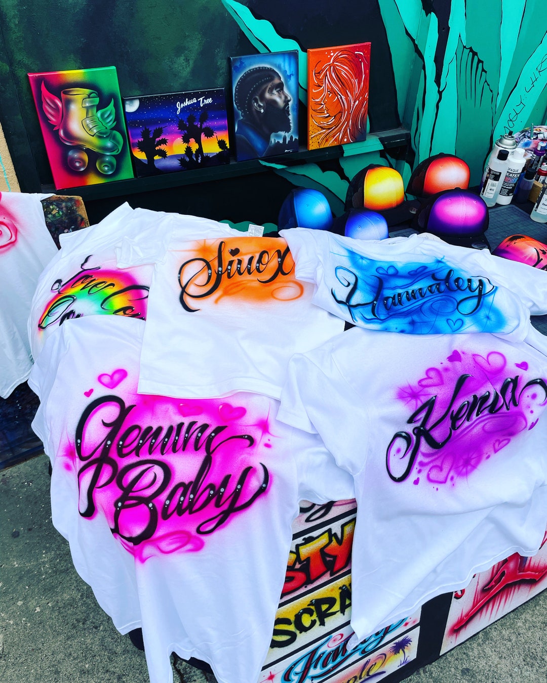 90's Airbrush T Shirt Personalized Name Hip Hop Style. - Etsy