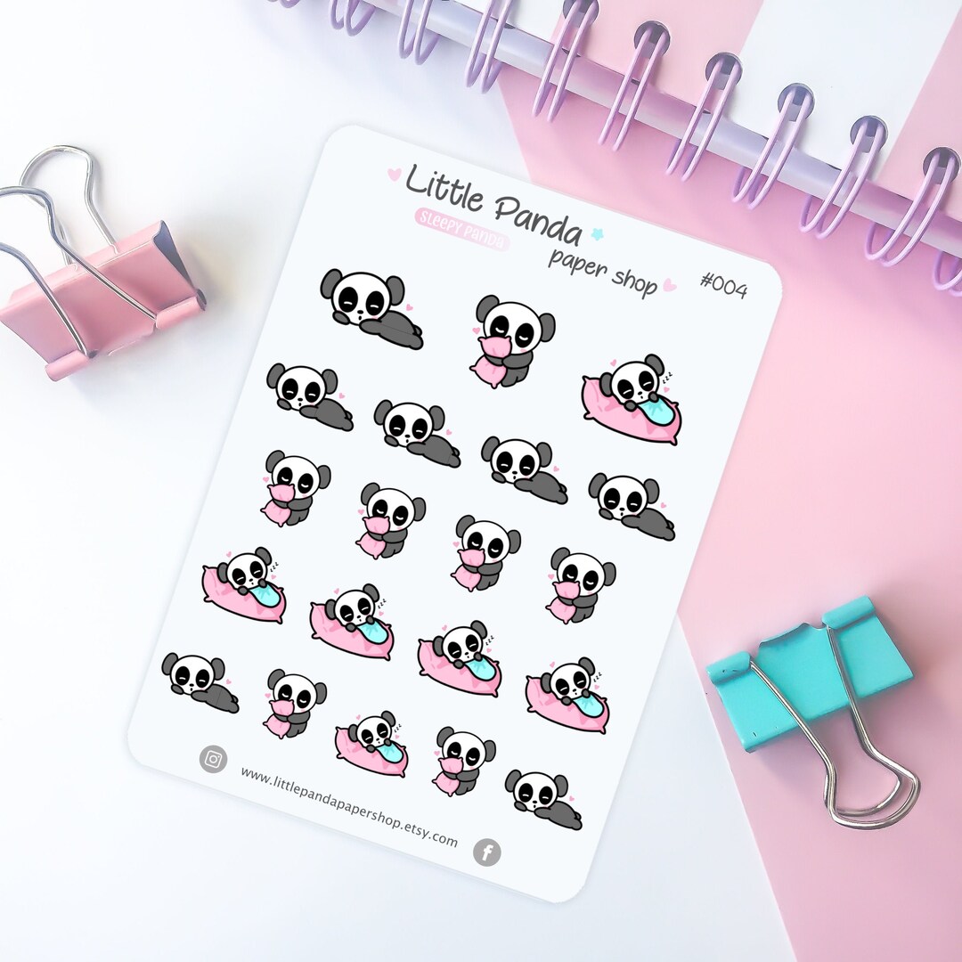 Sleepy Panda Planner Stickers – Cute Planner Stickers for Planners ...