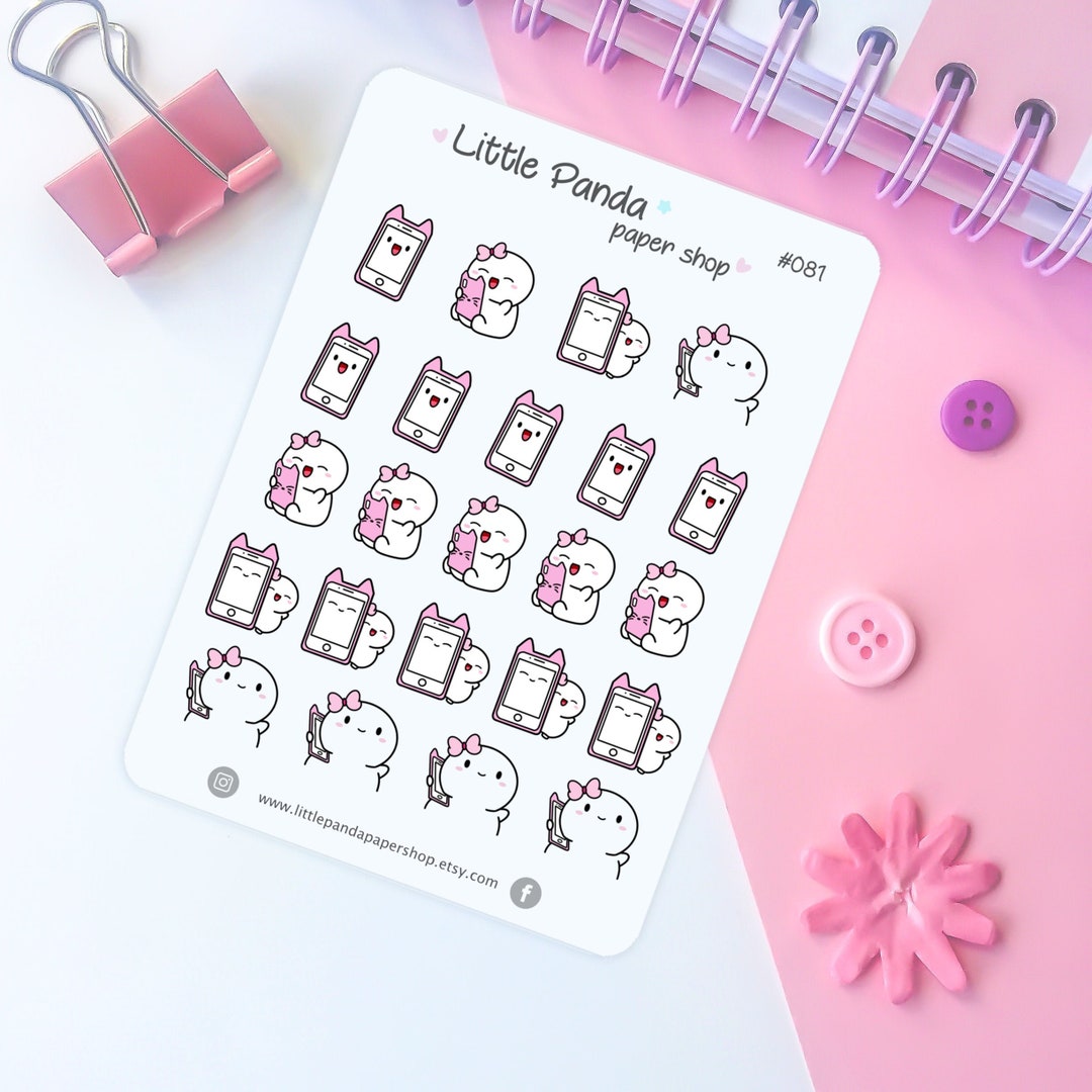 On a Call Cute Girl Planner Stickers, Cute Planner Sticker for Planner ...