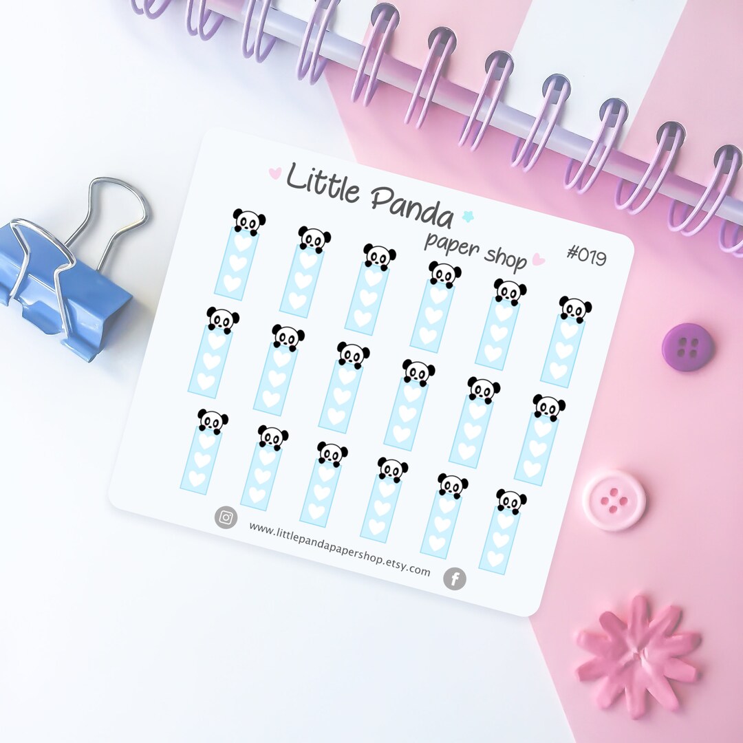 Panda Blue Checklist Planner Stickers – Cute Planner Stickers for ...