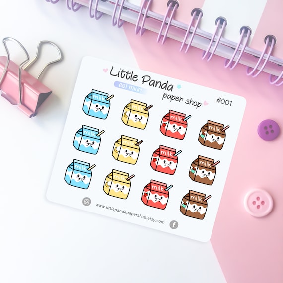 Milk Cartons Planner Stickers Cute Planner Stickers for | Etsy