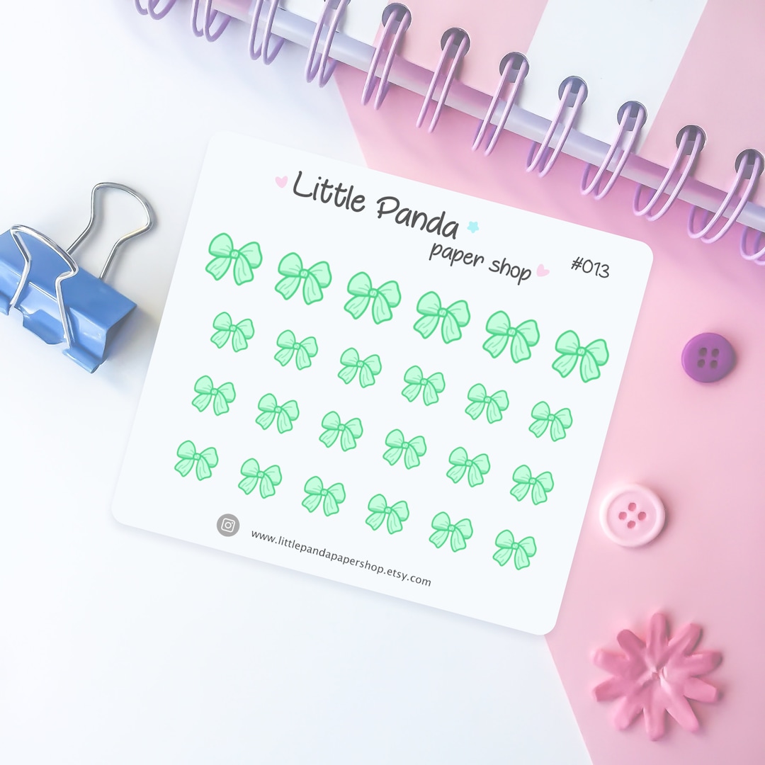 Adesivi planner con fiocchi verdi carini Adesivi per pianificatori ...