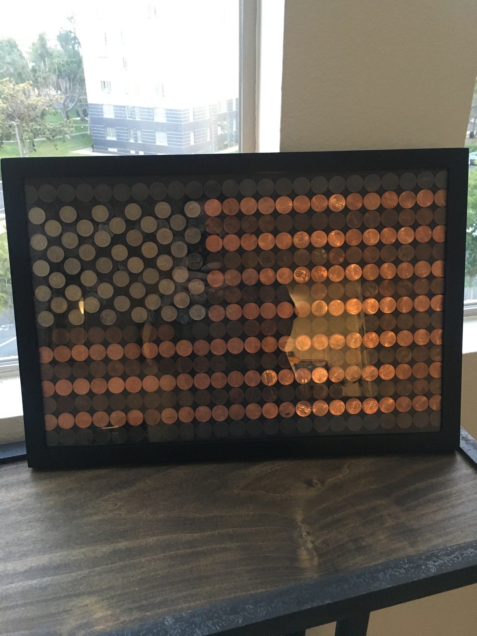 Pennies4thepeople Unique Handmade USA Flag Pennies Frame Smaller Size ...