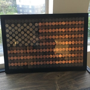 Pennies4thepeople Unique Handmade USA Flag Pennies Frame Smaller Size ...