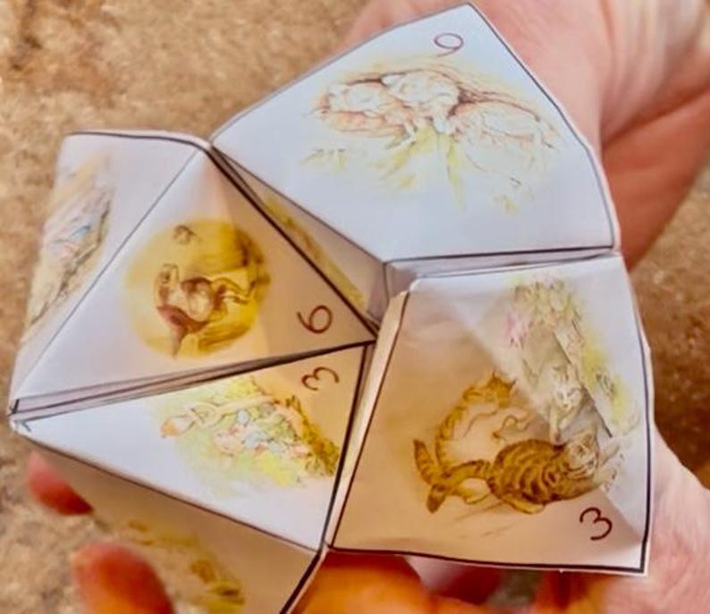 Beatrix Potter Set of Copywork Quotes From the Books, Cootie Catcher ...