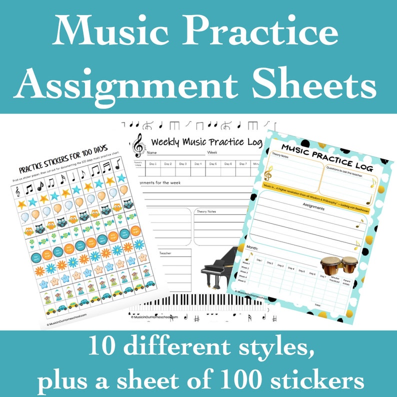 Music Practice Assignment Sheets - Etsy