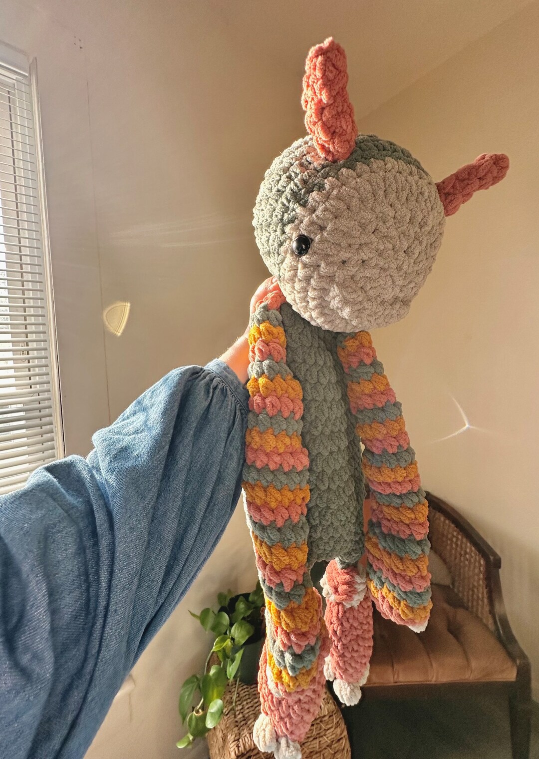READY TO SHIP Crochet Jumbo Monster Lovey - Etsy