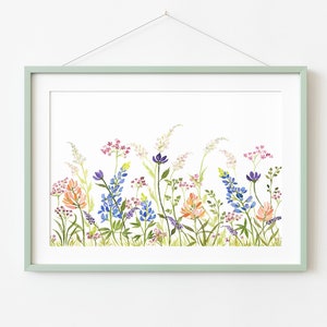 Spring Wildflowers Watercolor Wildflower Print Texas - Etsy