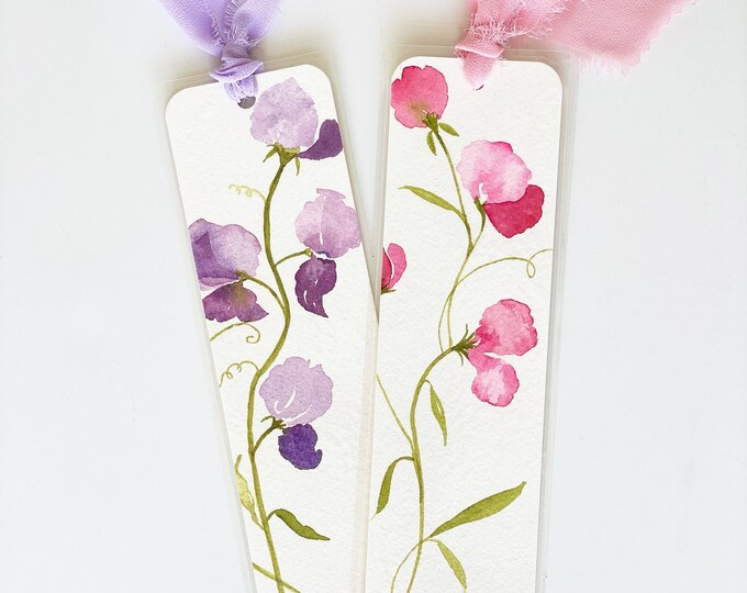 Watercolor Bookmarks, Floral Bookmark Set, Handpainted Bookmarks, Sweet ...