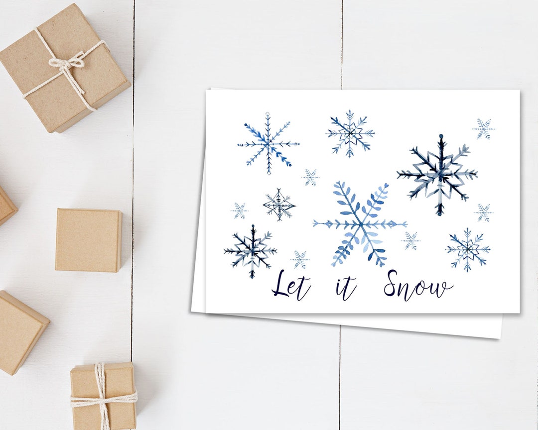Snowflake Christmas Cards| Watercolor Snowflake Cards|winter Snowflake ...