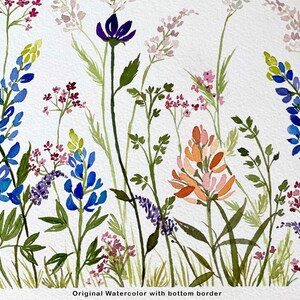 Spring Wildflowers, Watercolor Wildflower Print, Texas Wildflower Art ...