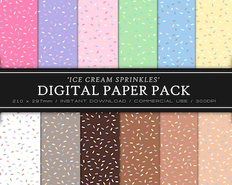 Ice Cream Sprinkles Digital Paper Seamless Sprinkle Pattern | Etsy