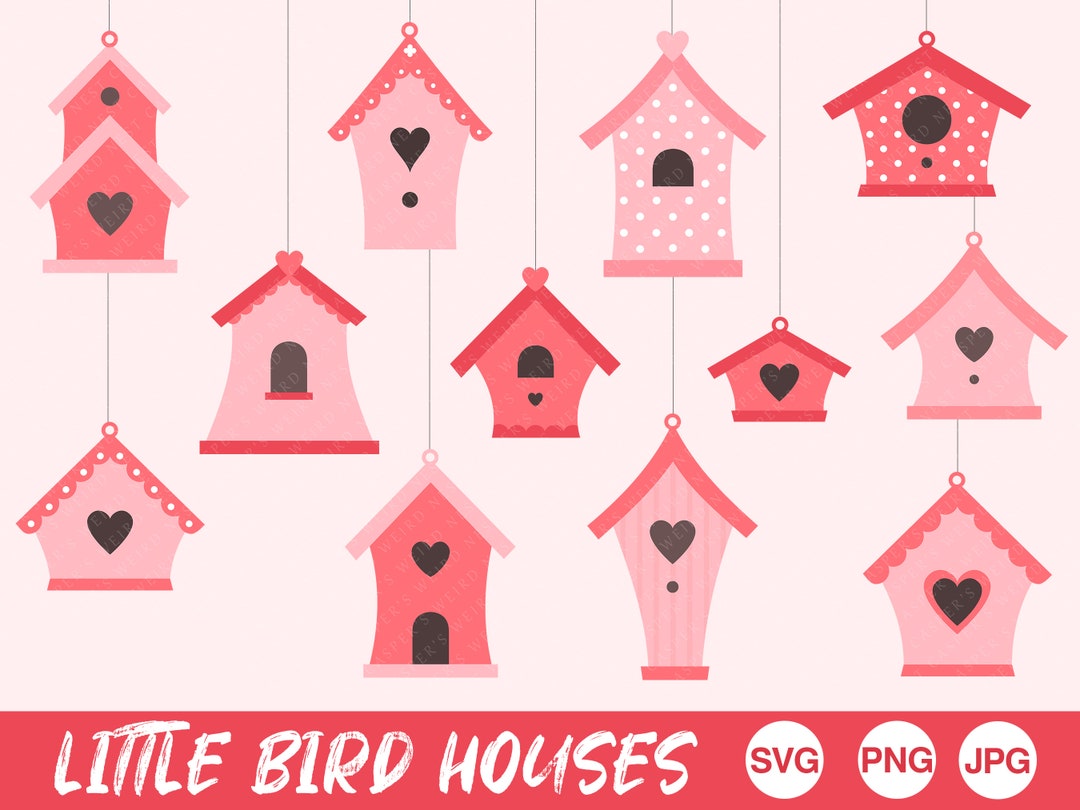 Cute Bird Houses, SVG, PNG, JPG, Digital Cut File, Commercial Use ...