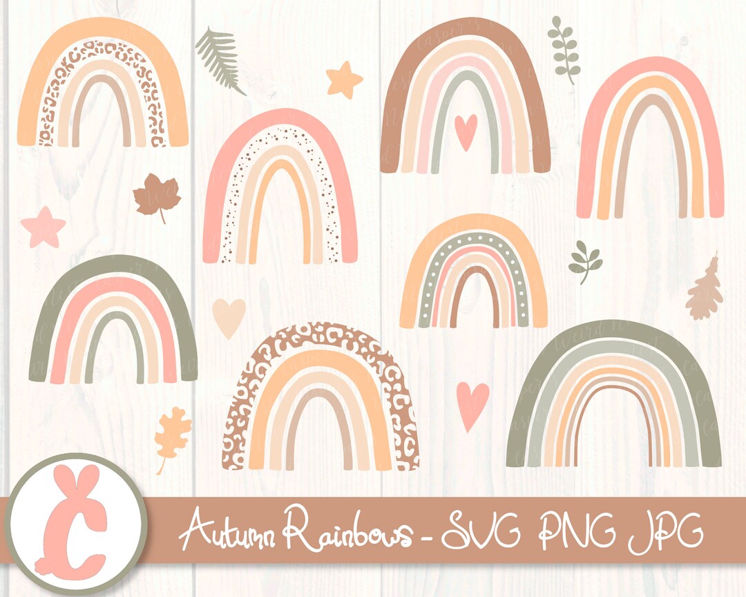 Autumn Rainbow Bundle - SVG, PNG, JPG, Commercial Use, Instant Download ...