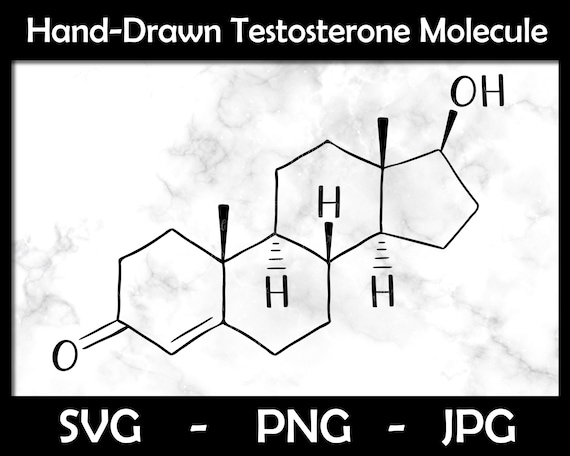 Hand Drawn Testosterone Molecule SVG PNG JPG Digital Cut - Etsy