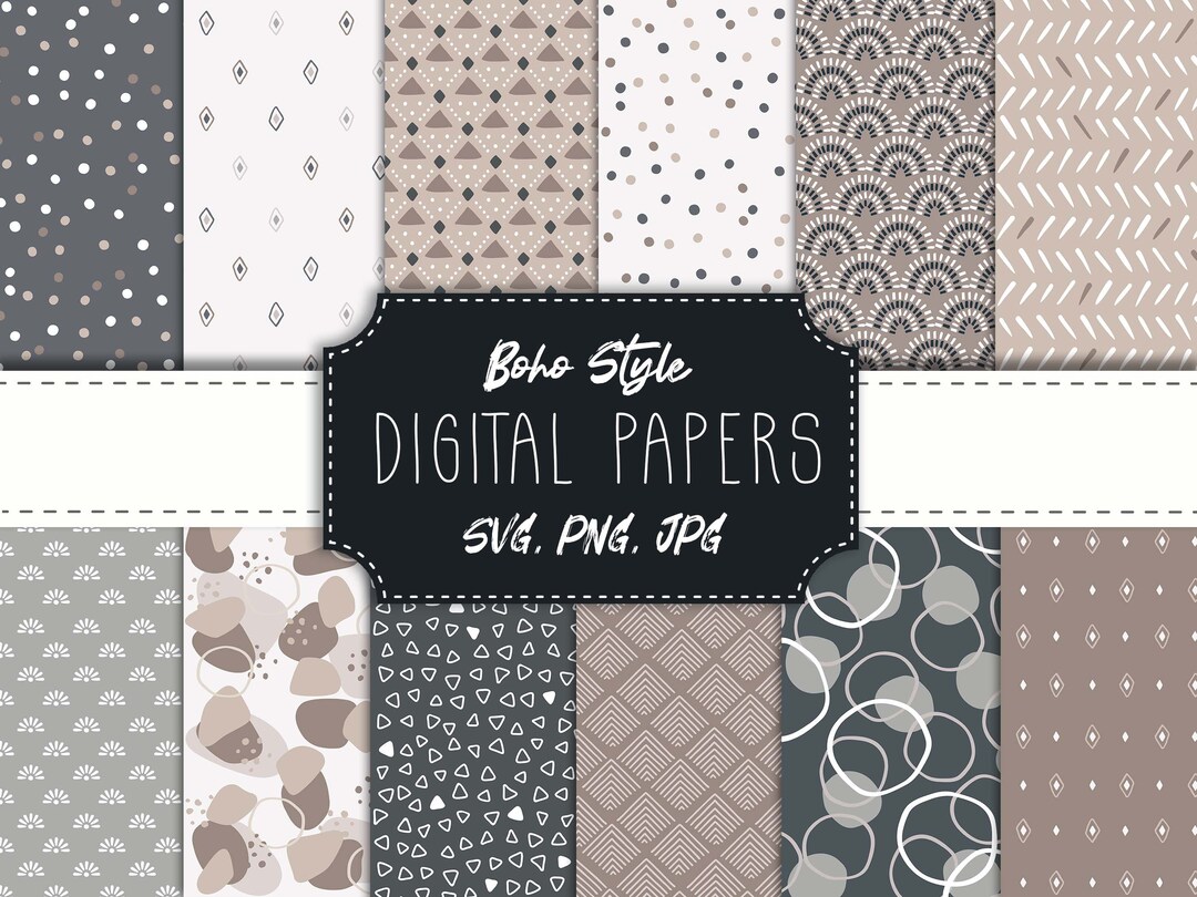 Neutral Pattern Bundle - PNG, JPG, SVG - Commercial Use, Seamless ...
