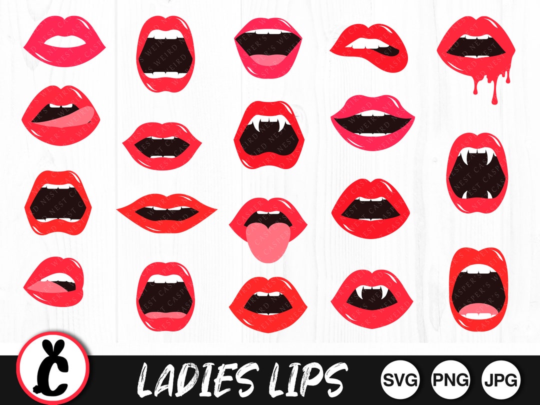 Ladies Lips - SVG, PNG, JPG - Digital Cut File, Commercial Use, Instant ...