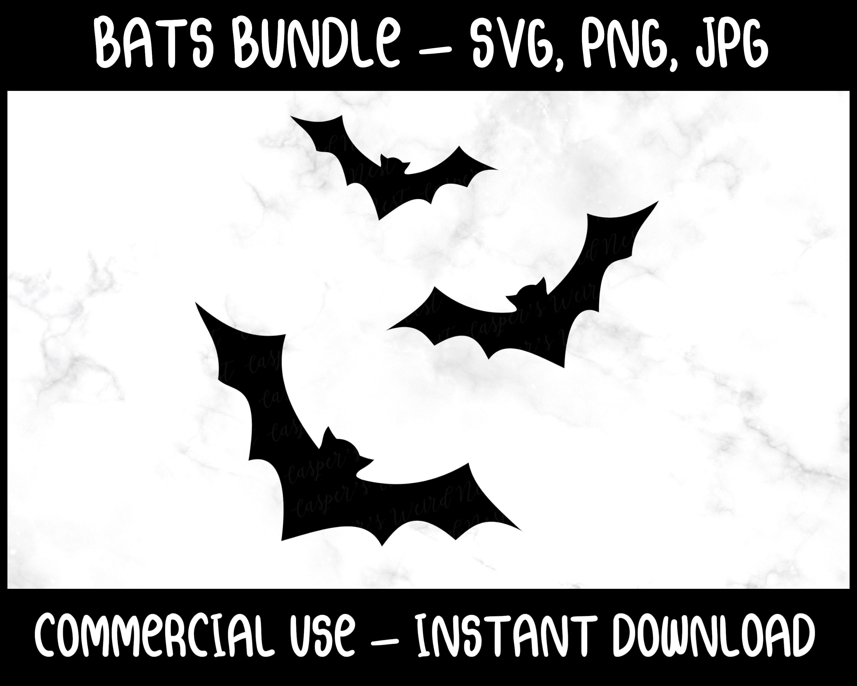 3 Bats SVG PNG JPG Digital Cut File Transparent - Etsy