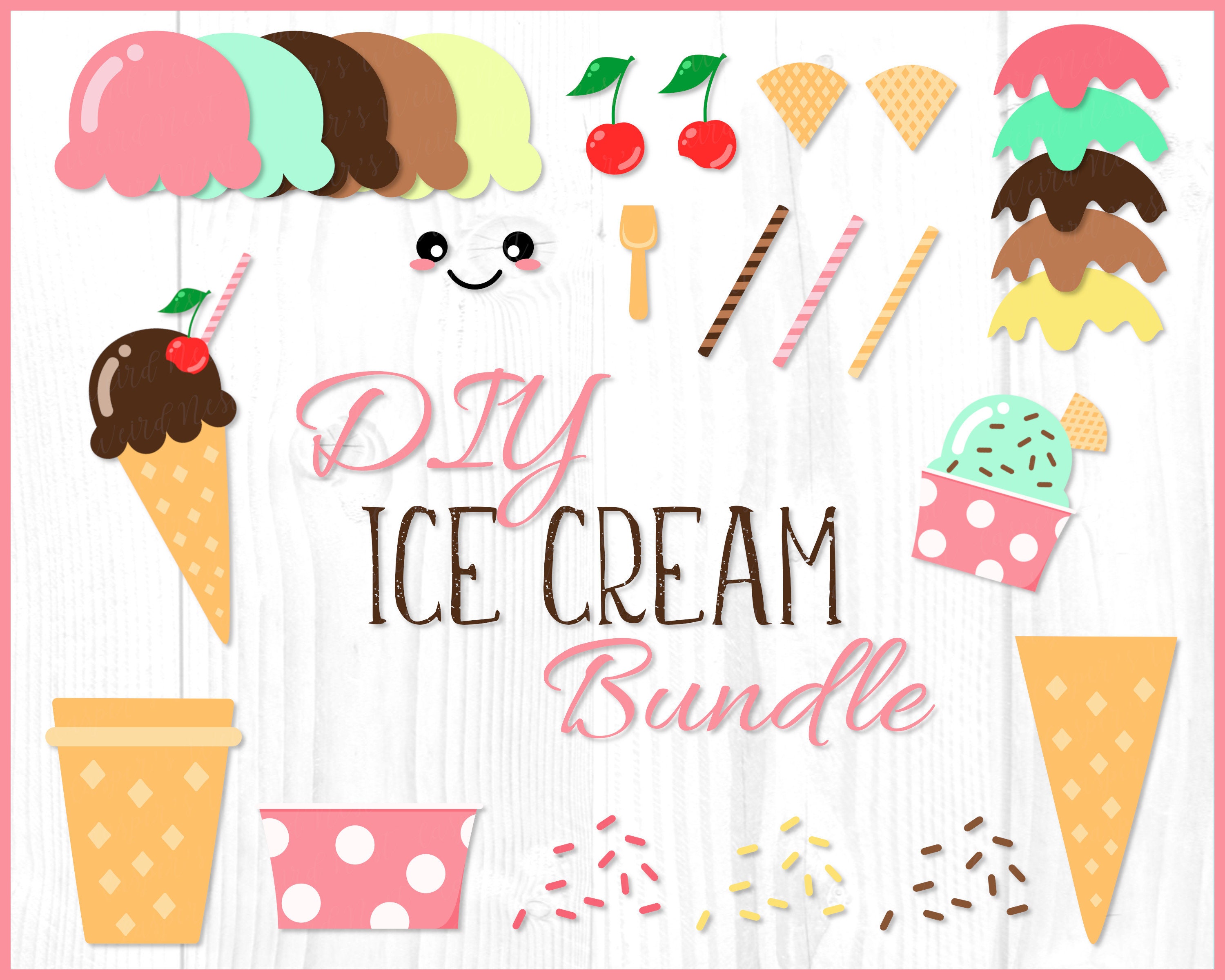 Paquete de helados personalizable SVG PNG JPG archivo de - Etsy España