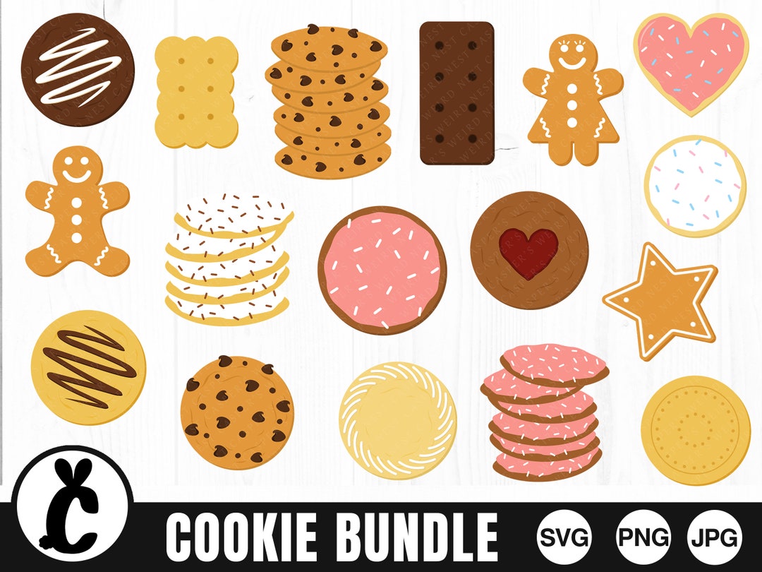 Cookie Bundle - SVG, PNG, JPG - Digital Cut File, Commercial Use ...