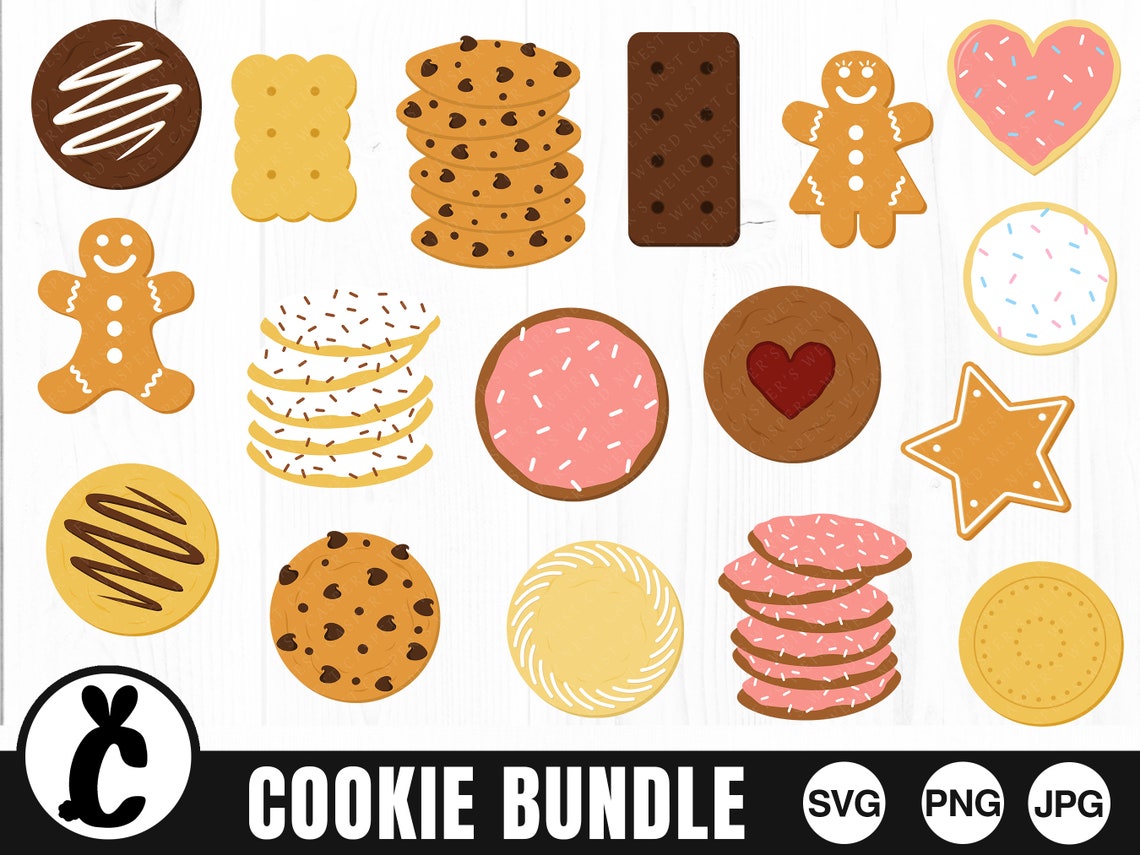 Cookie Bundle SVG PNG JPG Digital Cut File Commercial - Etsy UK