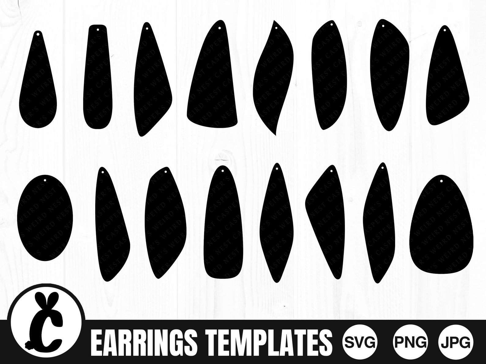 Earring Templates - SVG, PNG - Commercial Use, Earring Cut File ...