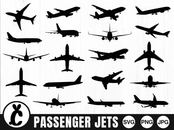 Passenger Jets SVG PNG JPG Commercial Use Digital Cut | Etsy