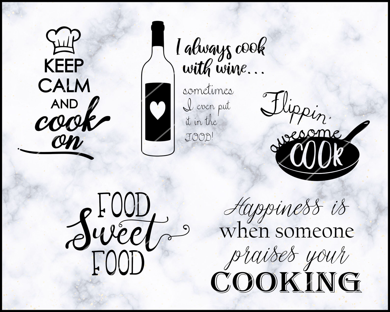 Kitchen Quotes Bundle SVG PNG JPG Commercial Use Sassy - Etsy