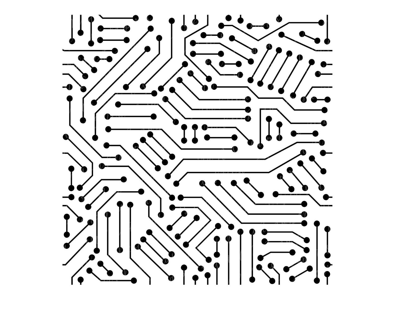 Seamless Circuit Board Pattern 2: Transparent Background, SVG, PNG ...