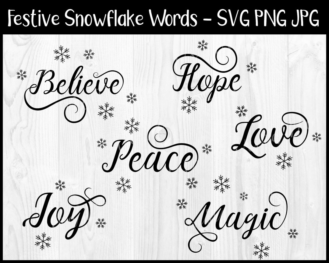 Festive Words - SVG, PNG, JPG, Commercial Use, Silhouette, Instant ...