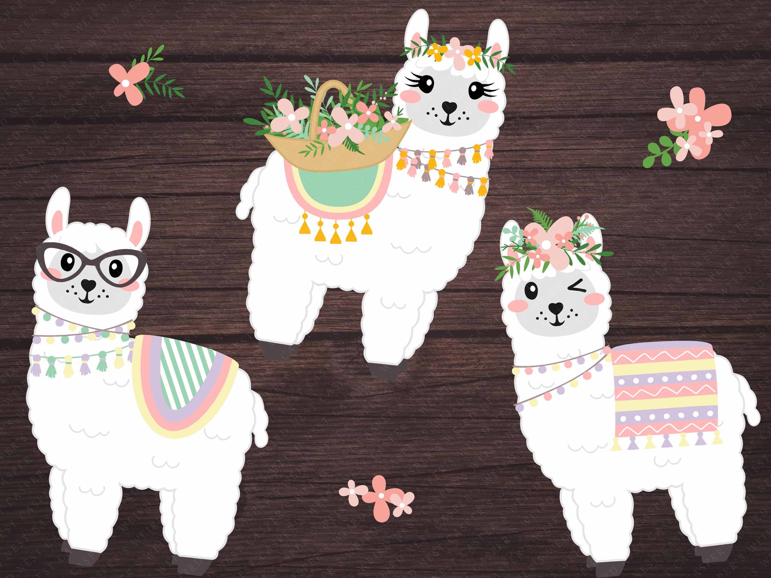 Customisable Llama Bundle SVG PNG JPG Digital Cut File - Etsy