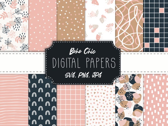 Boho Pattern Bundle PNG JPG SVG Commercial Use Instant - Etsy