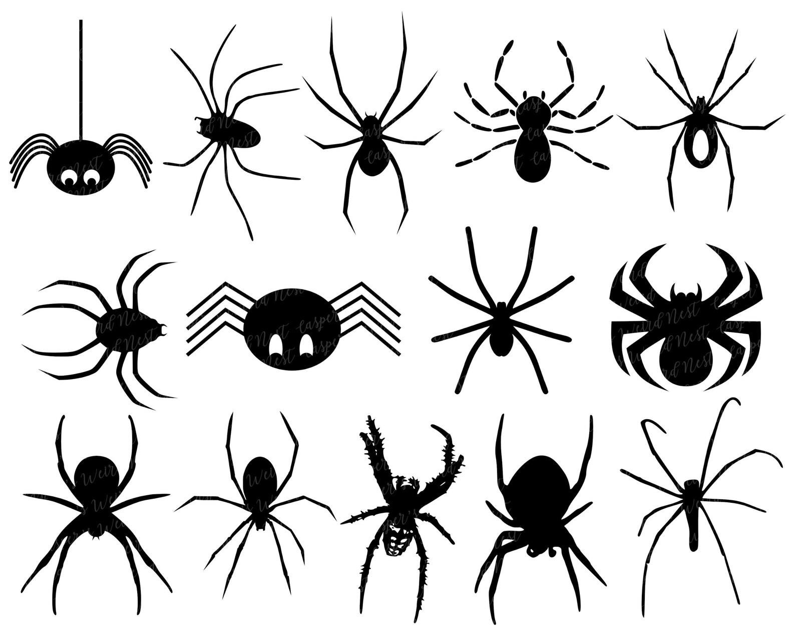 Huge Spiders Bundle SVG PNG JPG Digital Cut File | Etsy