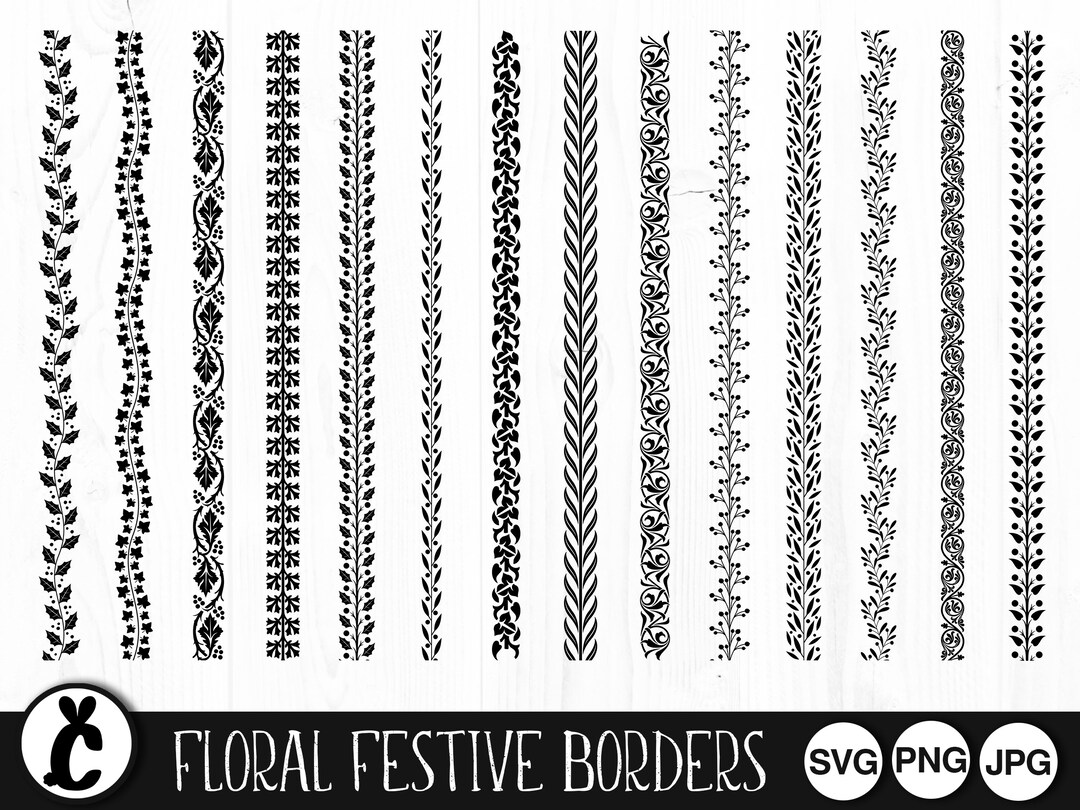 Festive Borders, SVG, PNG, JPG, Digital Cut File, Commercial Use ...
