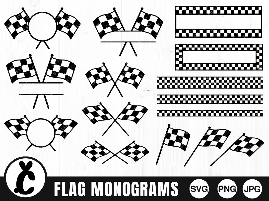 Checkered Flag Frames, SVG, PNG, JPG, Commercial Use, Instant Download ...