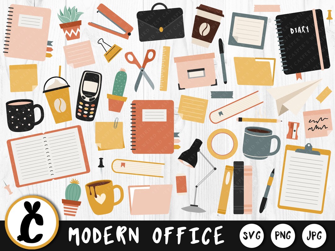 Modern Office - Svg Bundle, SVG, PNG, JPG, Digital Download, Ready to ...