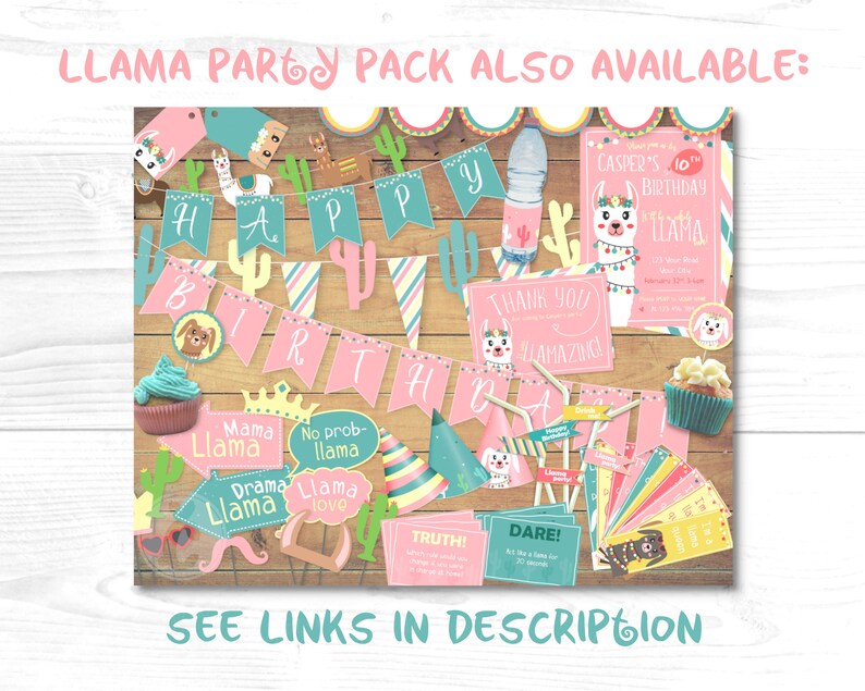 Printable Llama Cupcake Toppers Llama Birthday Party | Etsy