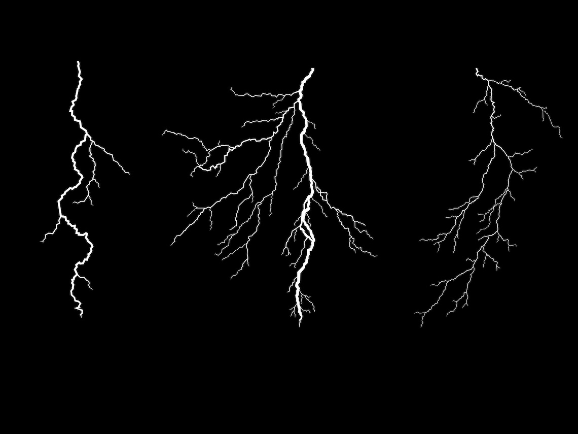 Realistic Lightning Bolts, SVG, PNG, JPG, Commercial Use, Digital Cut ...