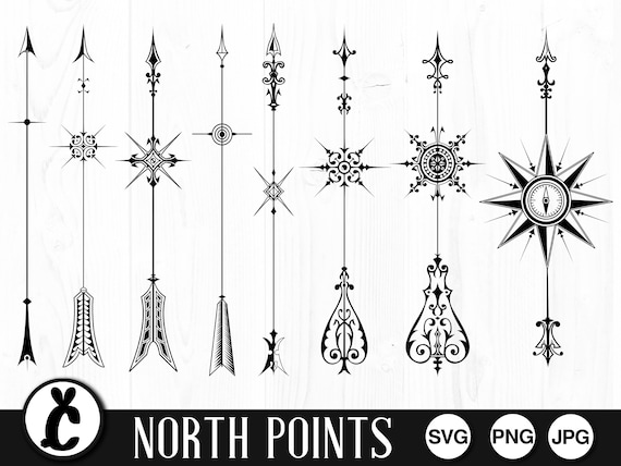 North Points SVG PNG JPG Commercial Use Cricut Files - Etsy