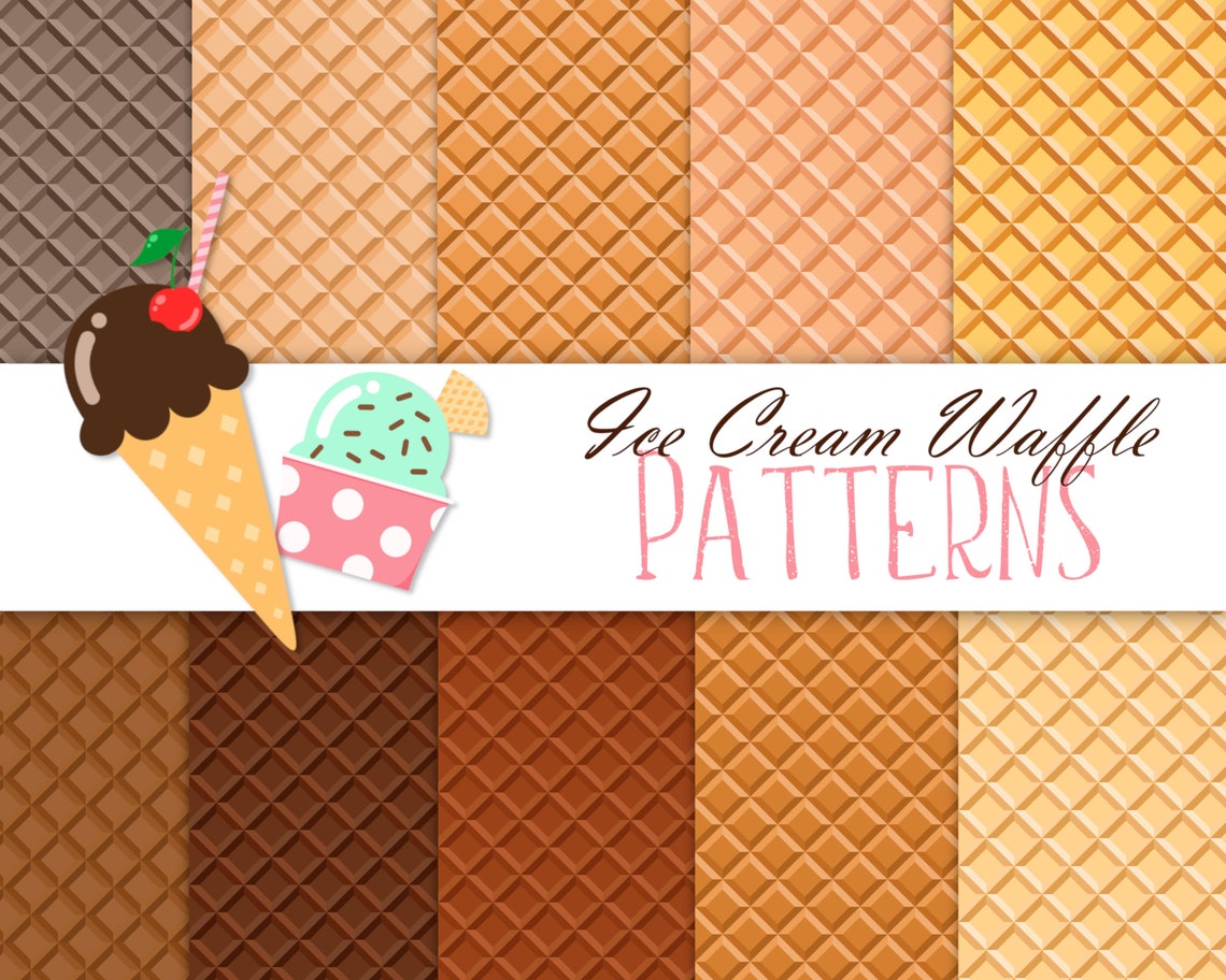 SVG PNG JPG Digital Paper Seamless Wafer Patterns Digital | Etsy