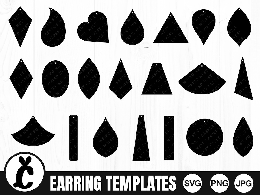Simple Earring Templates - SVG, PNG - Commercial Use, Earring Cut File ...