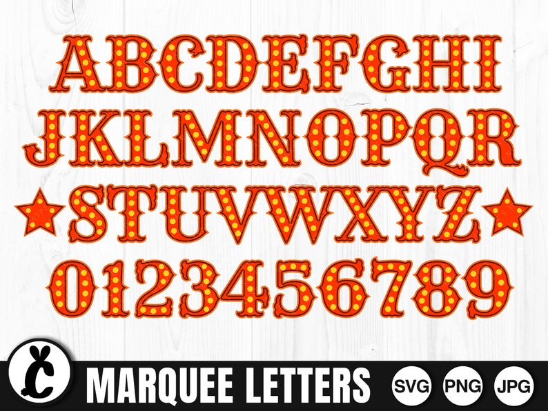 Marquee Letters - SVG, PNG, JPG, Commercial Use, Instant Download ...