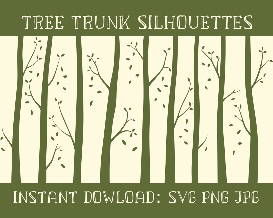 Tree Trunk Silhouettes Clipart – SVG, PNG, JPG (digital Download) - Etsy