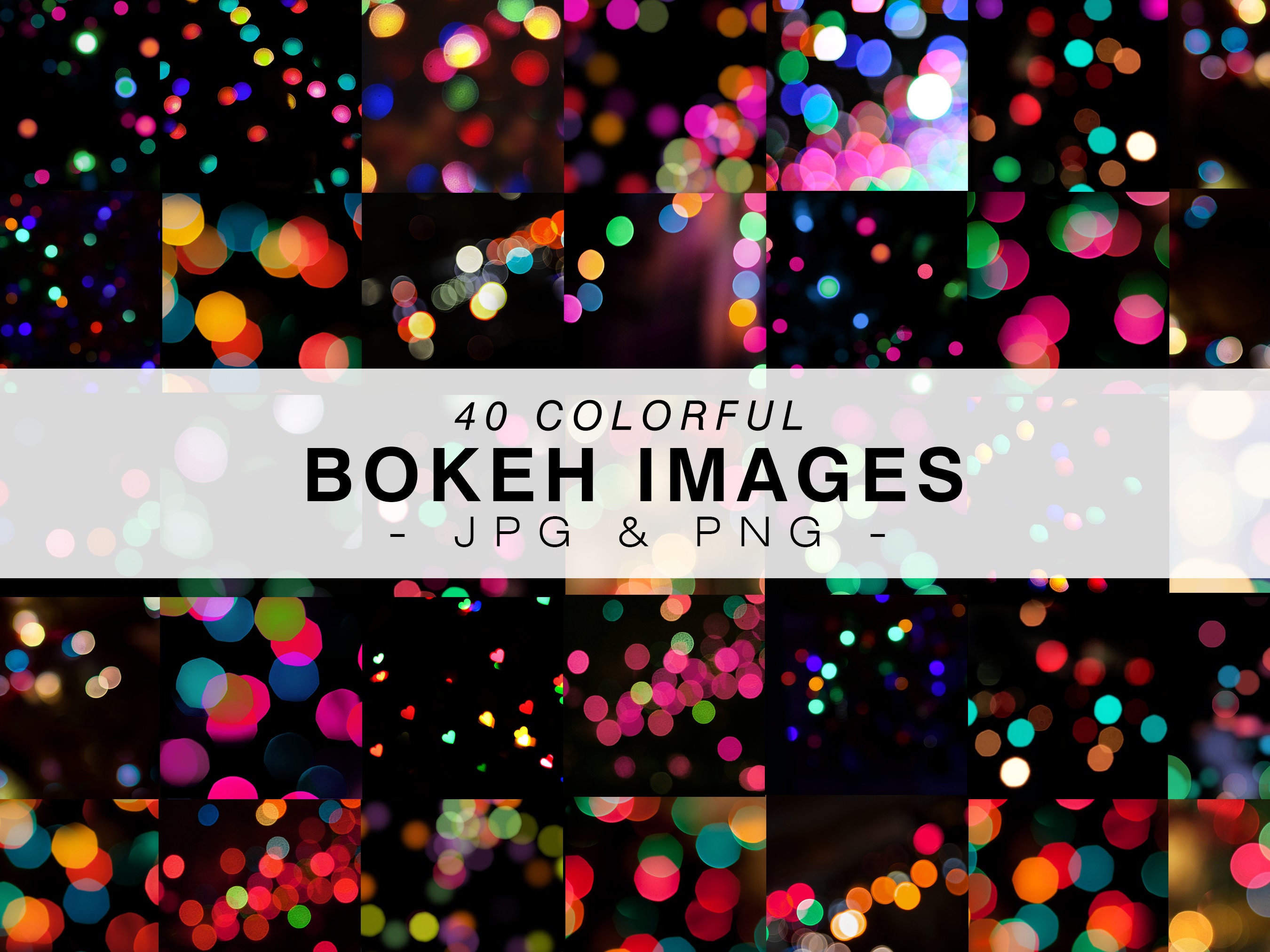 Colourful Bokeh Image Bundle PNG & JPG Commercial Use | Etsy UK