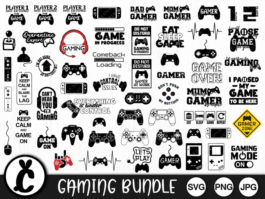 Gamer Bundle - SVG, PNG - Digital Cut File, Commercial Use, Instant ...