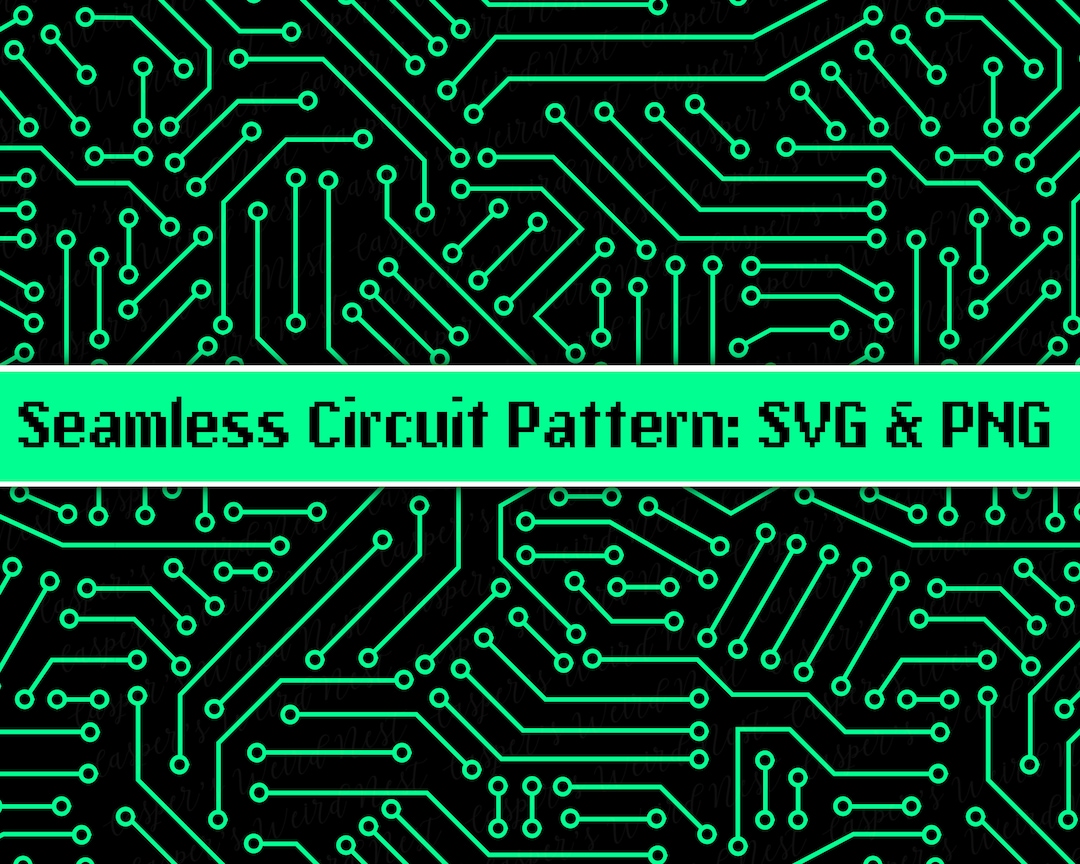 Seamless Circuit Board Pattern 1: Transparent Background, SVG, PNG ...