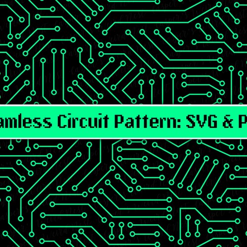 Seamless Circuit Board Pattern 2: Transparent Background SVG - Etsy