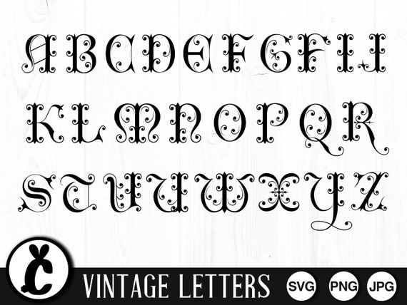 Vintage Letters SVG PNG JPG Digital Cut Files Cricut - Etsy Australia