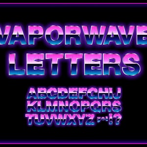 Vaporwave PNG Alphabet – Neon Futuristic Letters (digital Download) - Etsy