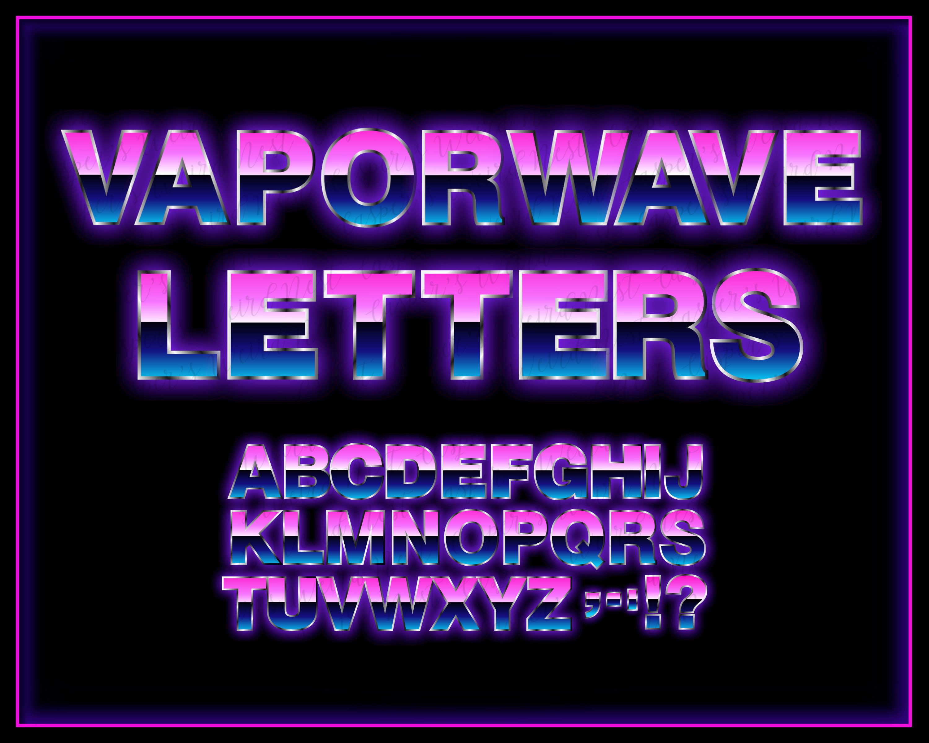 PNG Vaporwave Alphabet / Letters PNG ONLY Transparent - Etsy UK